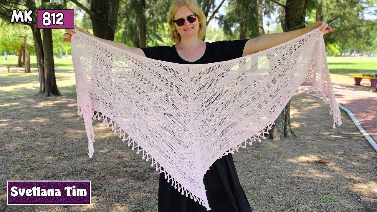 Как связать Треугольную ШАЛЬ СПИЦАМИ Пошаговый мастер класс для всех Легко и красиво Youtube