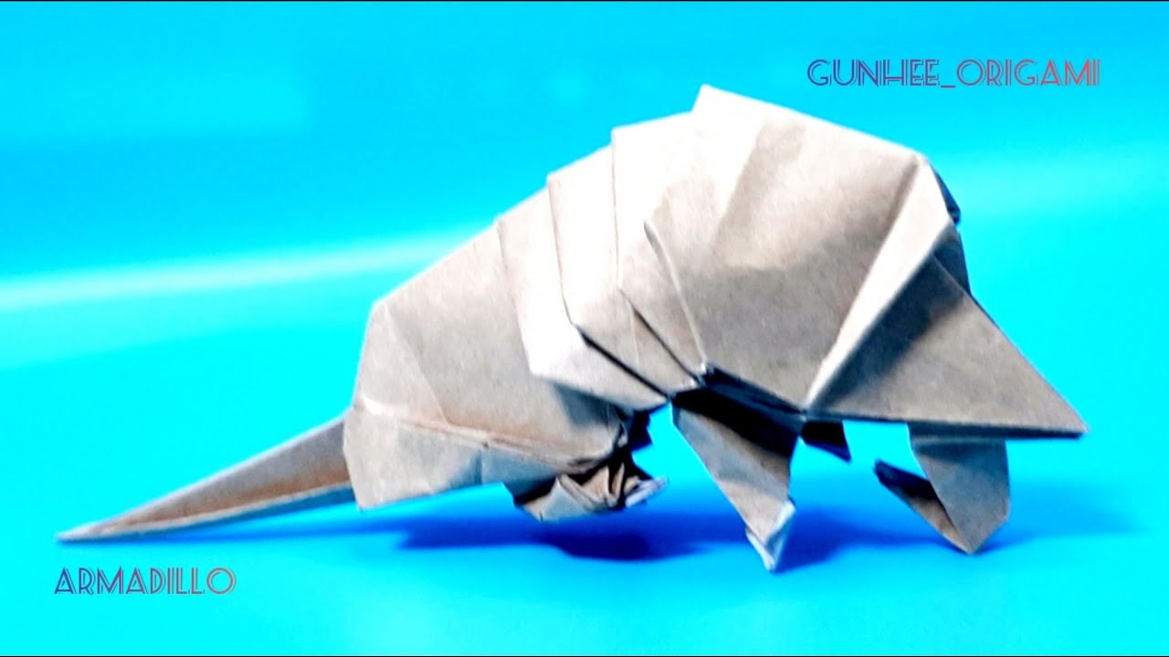 How to Make Origami Armadillo @GunheeOrigami | 아르마딜로 종이접기 - YouTube