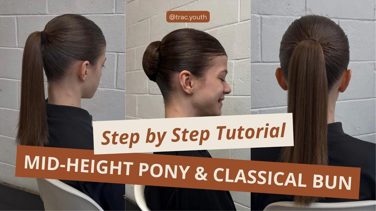 NEW Mid-Height Ponytail & Classical Bun Tutorial - YouTube