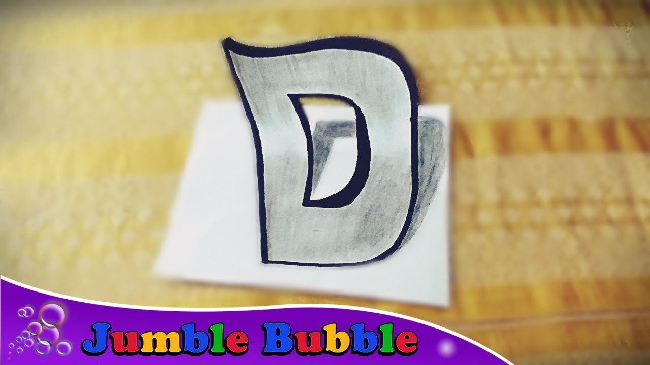 HOW TO DRAW 3D ILLUSION OF LETTER 'D' | ANAMORPHIC ILLUSION | JB ...
