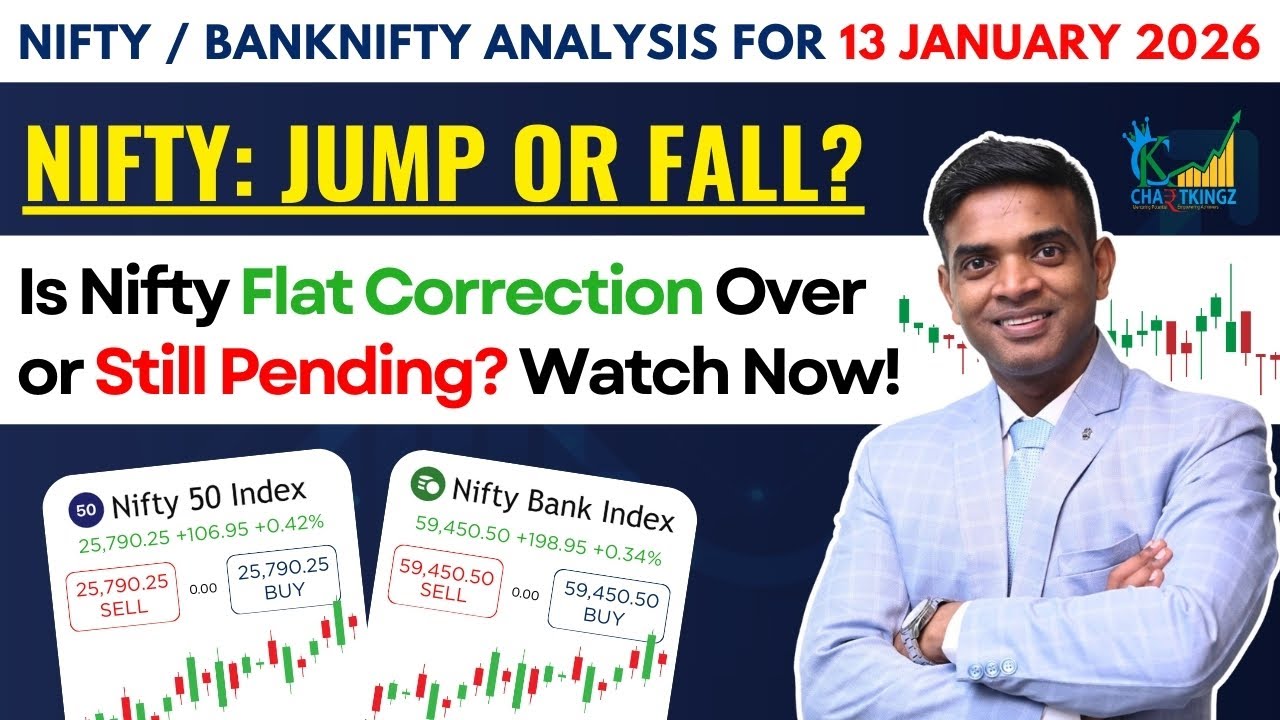 Nifty Live Analysis for 13 January 2026 | Is Nifty Flat Correction Over ...
