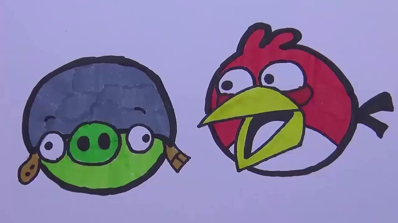 How to Draw Angry Birds Coloring Book for Kids Learning Colors for ...