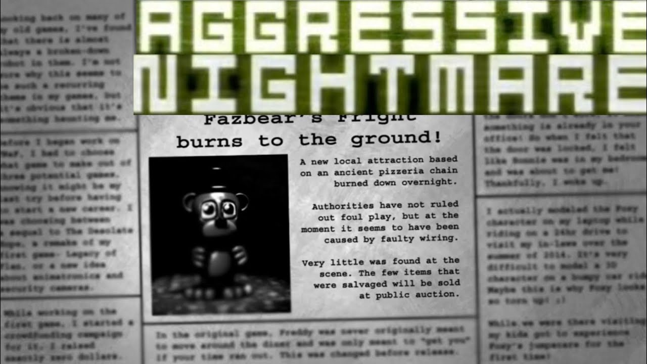 FnaF 3 Aggressive Nightmare Mode Complete (rebeat check desc) - YouTube