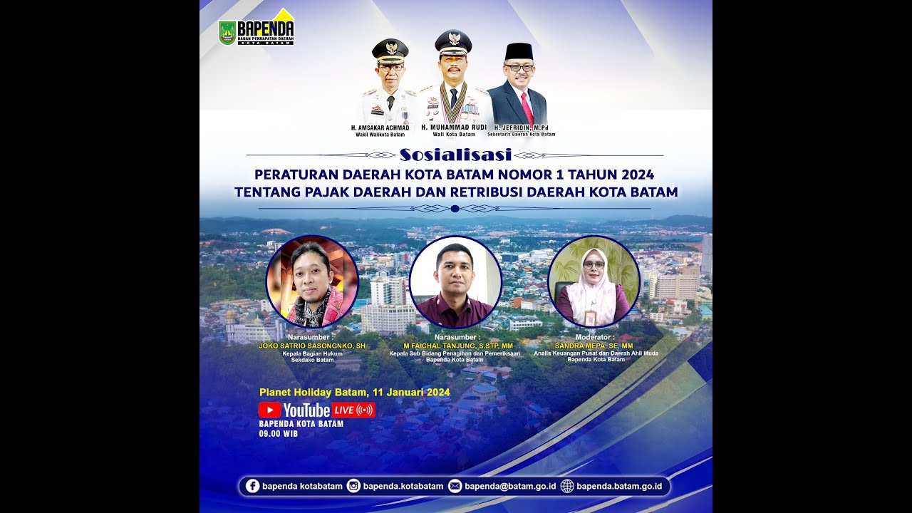 Sosialisasi Perda Kota Batam No. 1 Tahun 2024 tentang Pajak Daerah dan ...