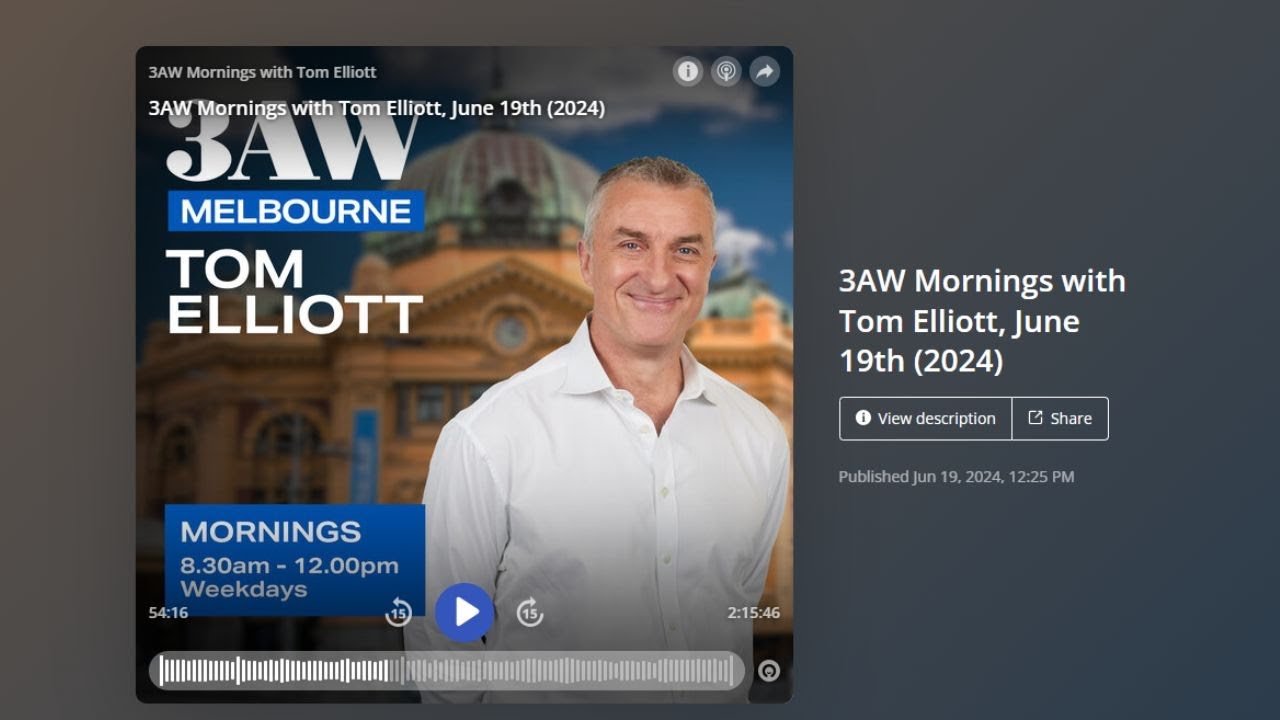 Gap Year in the Australian Defence Force 3AW 693AM Radio Melbourne Tom Elliott and Sue Ellson ...