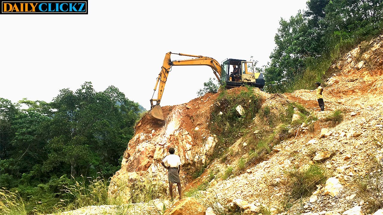 Komatsu 120 Excavator | Feldspar And Quartz Mining - [ ASMR ] - YouTube