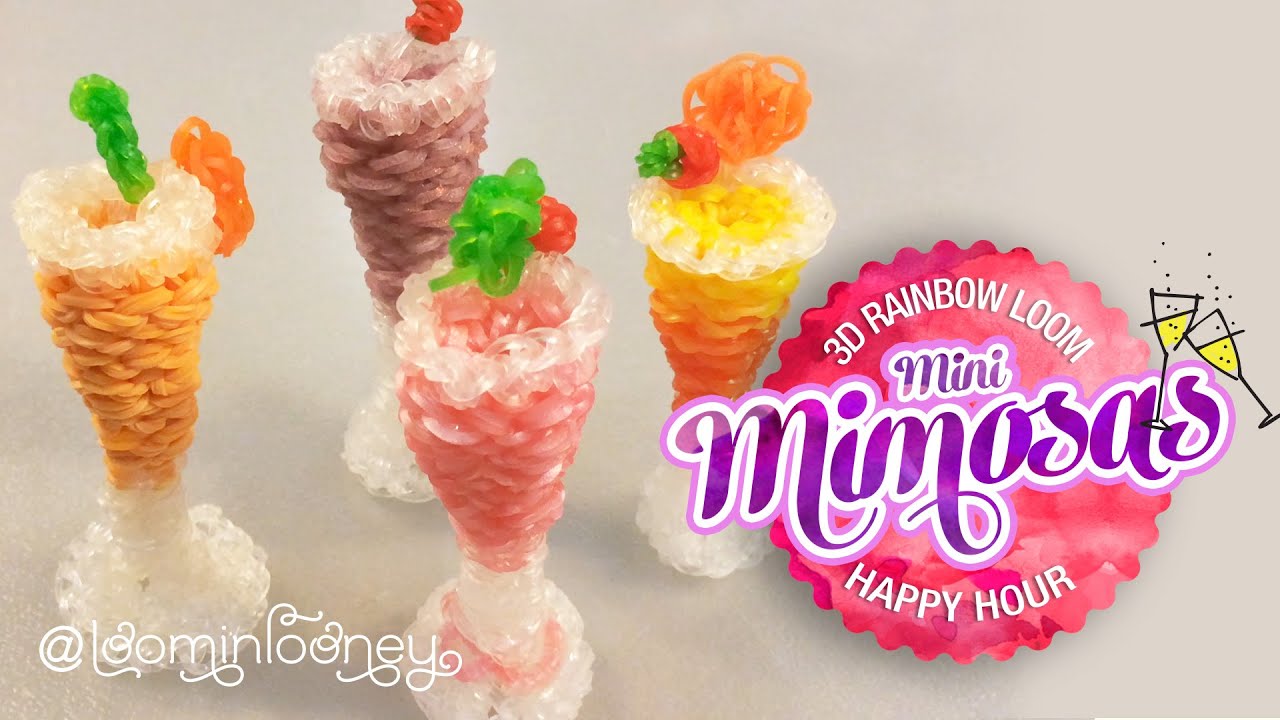 Mini Loom Mimosas: 3D Rainbow Loom Cocktail Series - YouTube