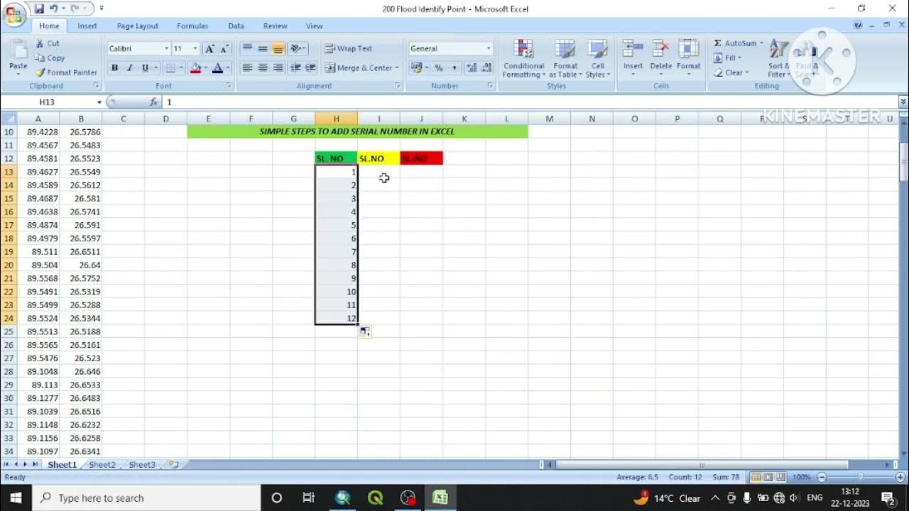 Simple steps to add serial number in Excel. - YouTube