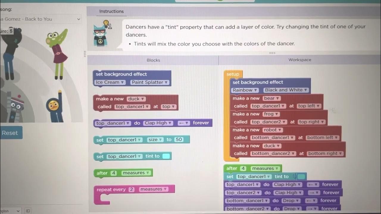 Code.org Dance Party (2018) Level 8 - YouTube