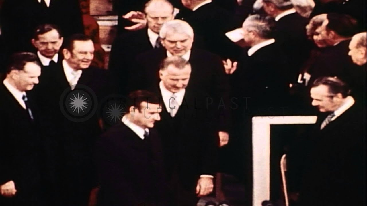 Swearing in of Vice President Spiro T Agnew during President Richard ...
