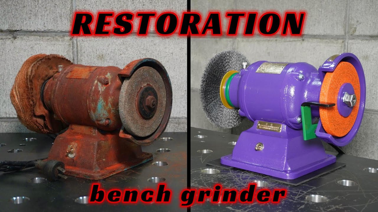 A bench grinder that is too rusty is reborn - The best finish in every ...