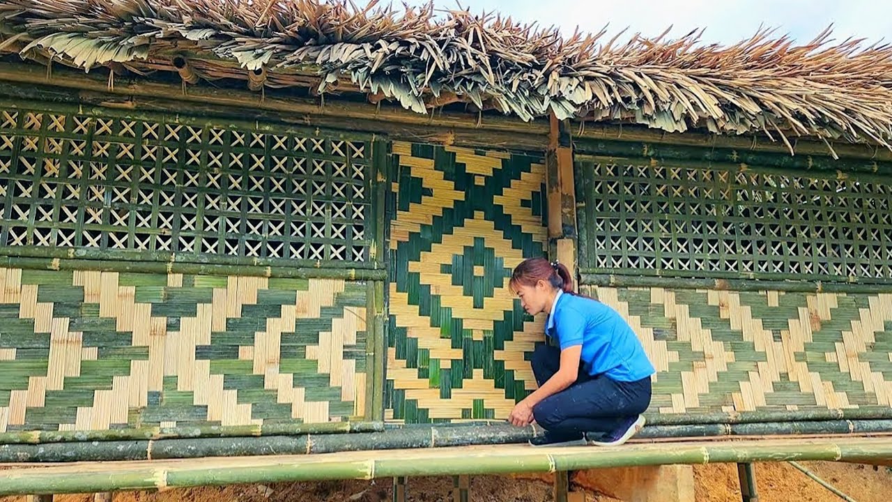 56 days bamboo door design and kitchen construction - YouTube