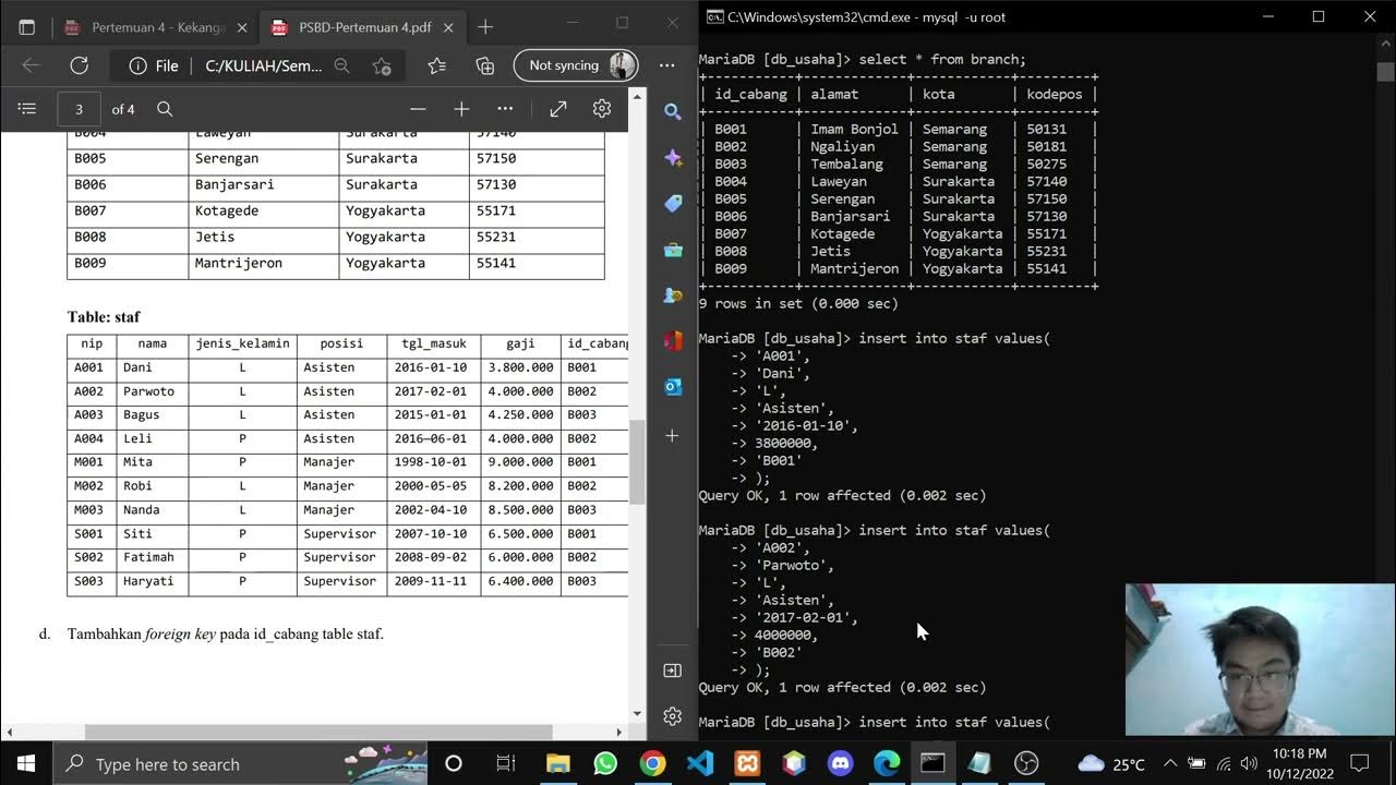 Dokumentasi Tugas Pertemuan 4 Sistem Basis Data, Membuat Database db_usaha. - YouTube