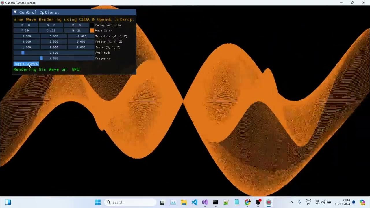 Real-Time Sine Wave Rendering using CUDA-OpenGL Interoperability | CPU vs GPU Rendering. - YouTube