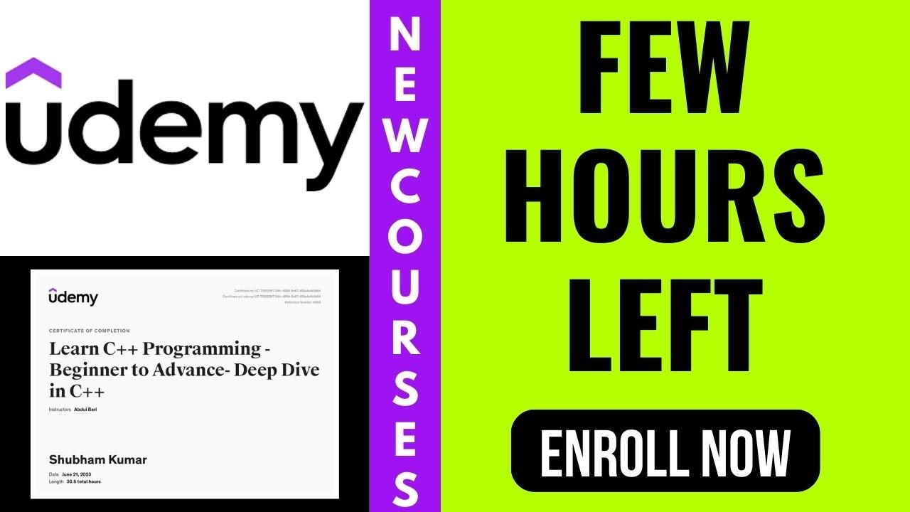 UDEMY Launched NEW Courses | FREE CERTIFICATES | Any One | Few Hours ...
