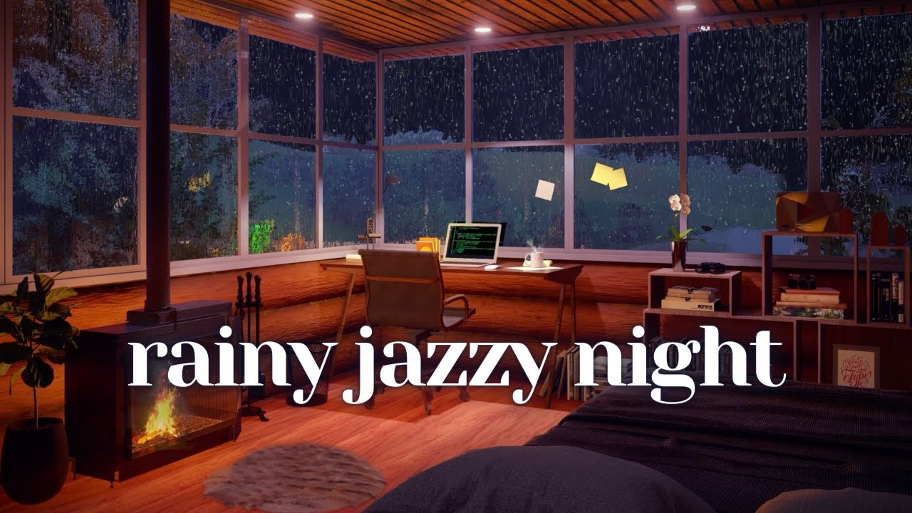 Lofi Coffee | Rainy Coding Night | New Lofi Jazz with Fireplace (2023) | work, study, relaxation ...