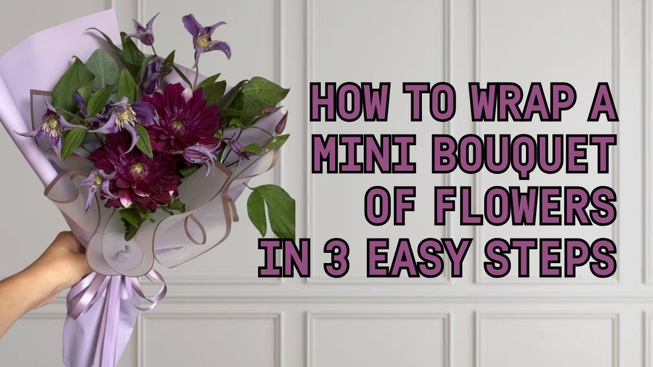 How to wrap a small bouquet of flowers in paper EASY STEP BY STEP ...