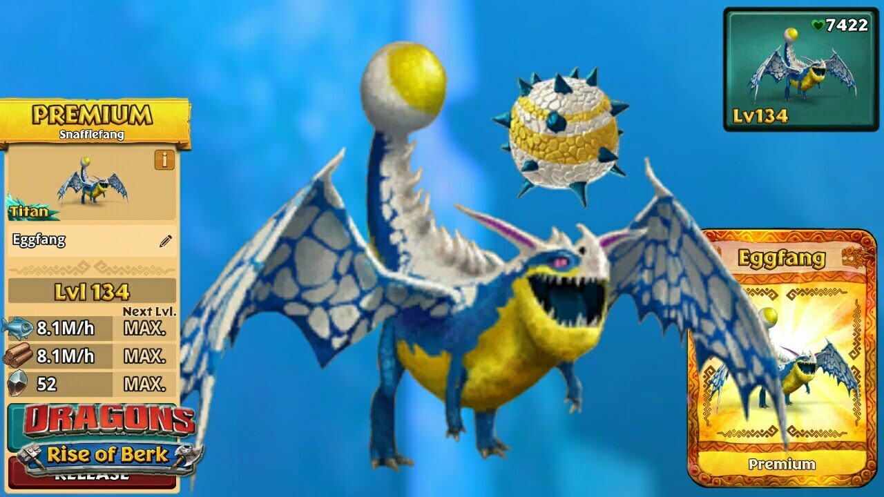 Eggfang (New Premium Snafflefang) Max Level 134 | Dragons: Rise of Berk ...