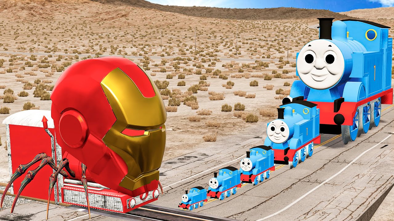 Big & Small Thomas The Train vs Choo-Choo Charles Iron Man Train ...