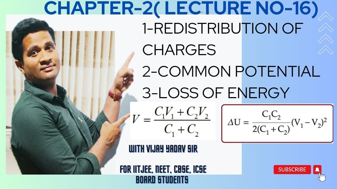 redistribution of charges class 12, loss of energy in capacitor, common ...