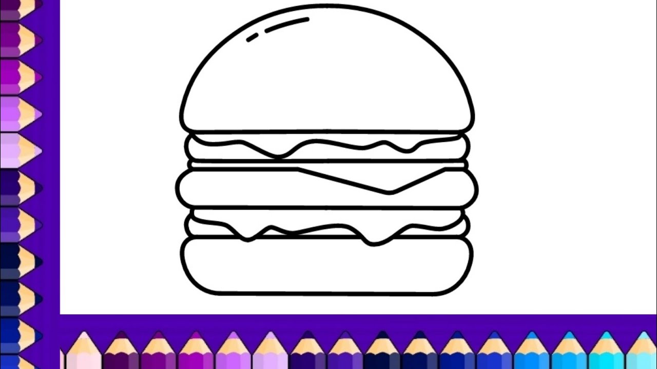 let's draw a burger step by step.how to draw a burger step by step, how ...