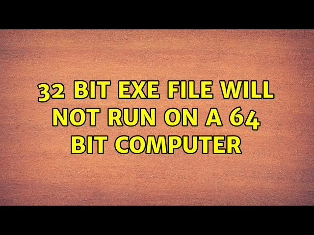 C Exe Not Running On 32 Bit Sale Online