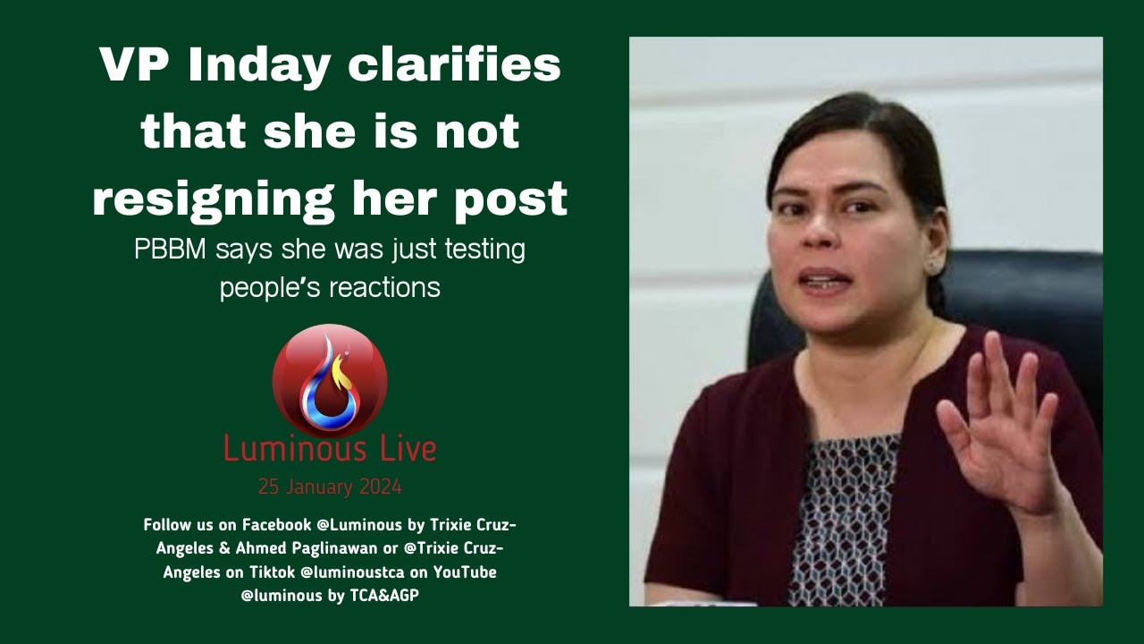 VP Inday clarifies plus hakutan - YouTube