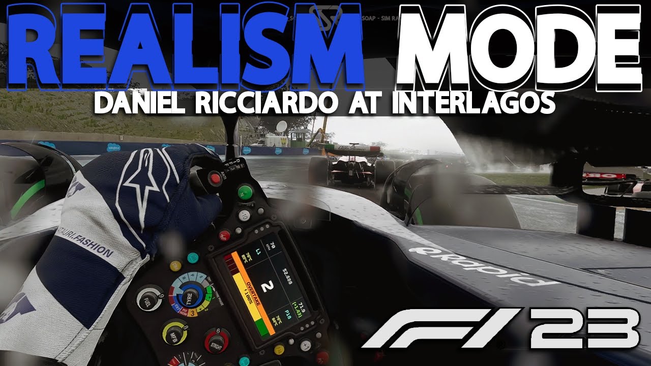 F1 23 REALISM MODE | Daniel Ricciardo at Interlagos | NO HUD + COCKPIT ...