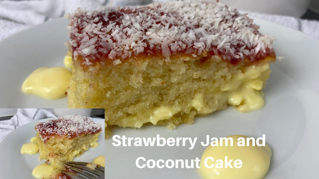 Easy Strawberry Jam and coconut cake | Doolsho qumbo | Daryeel Kitchen ...