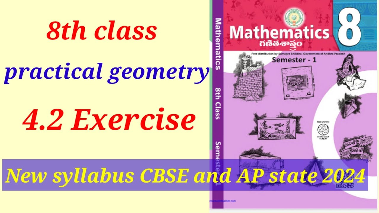 8th class || practical geometry || 8th class maths chapter 4 exercise 4.2 new syllabus 2024 ...