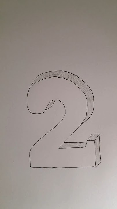 How To Draw Number 2 In 3D - YouTube