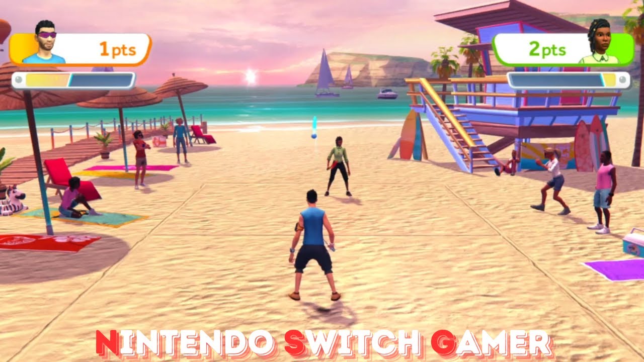 Nintendo Switch Sports Party Beach Tennis Tutorial Part 2 | 1v1 Matches ...