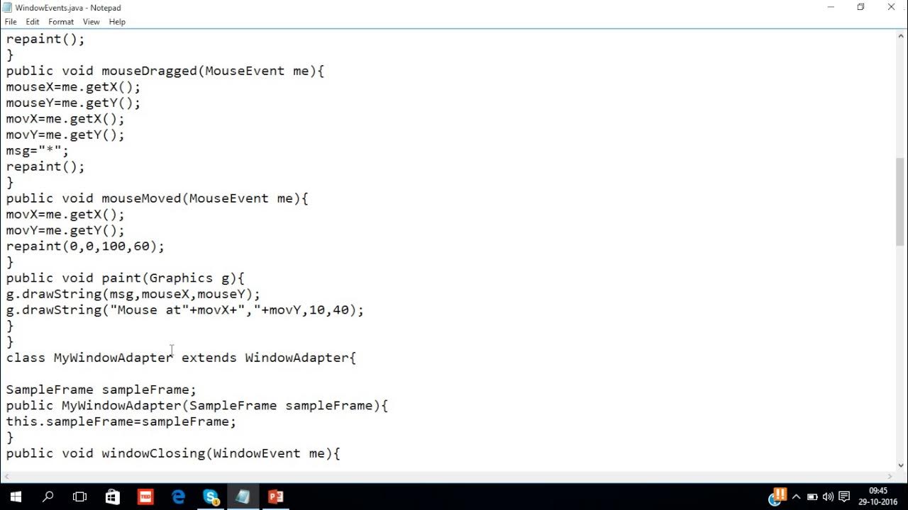 Abstract Window Toolkit - Handling events in frame window - YouTube