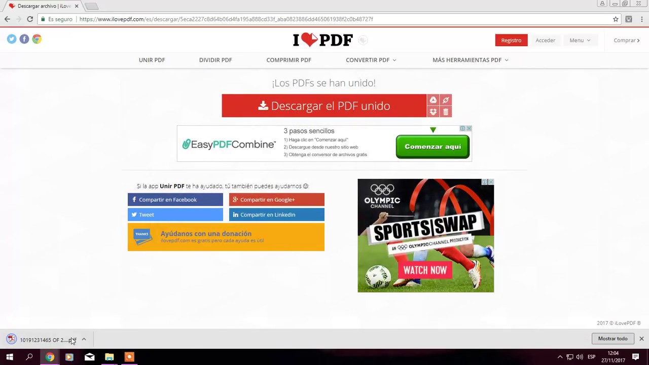 Tutorial - Como unir 2 o mas archivos PDF en uno - YouTube