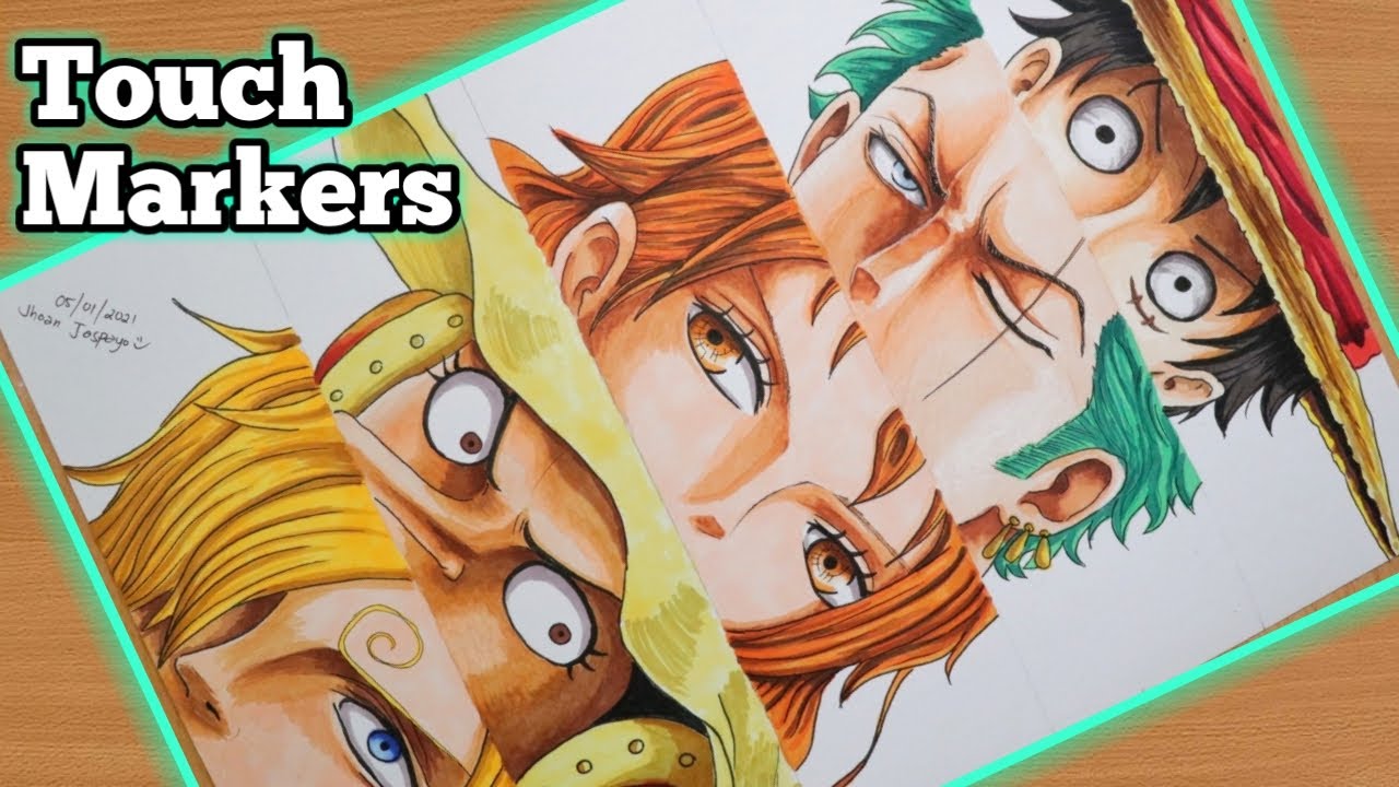 Drawing ONE PIECE - StrawHat Pirates | Touch Markers - YouTube