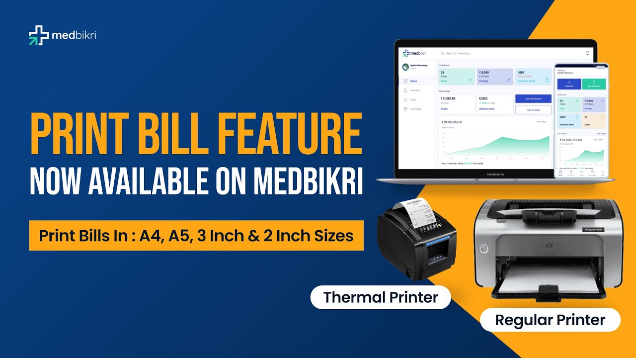 Print Bill Feature in Medbikri | बिल प्रिंटिंग फीचर - YouTube