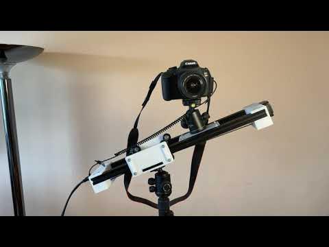 DIY motorized DSLR slider time-lapse moving demo - YouTube