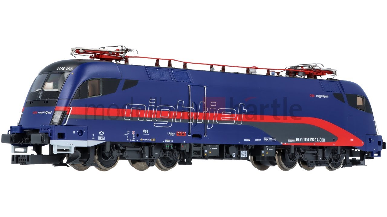 Roco 70495 / 70496 / 78496 E-Lok Rh 1116 195-9 "Nightjet" ÖBB | Spur H0 ...