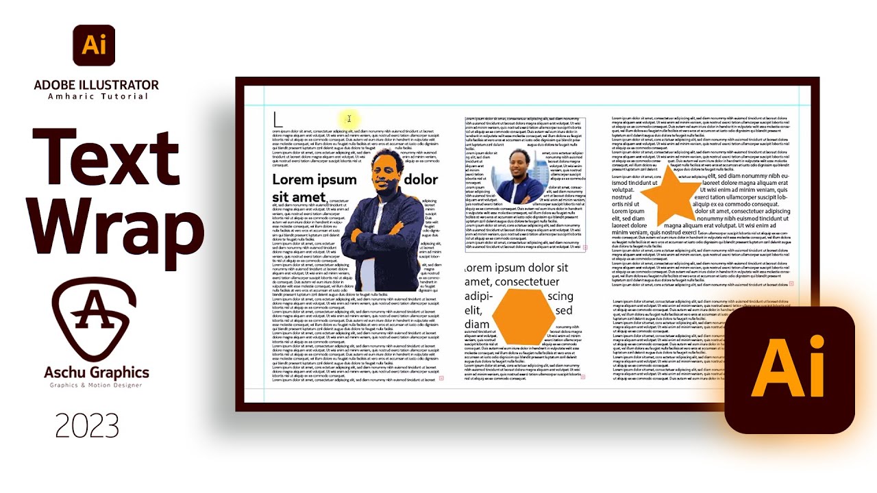 Text wraping around an Image in Illustrator ግራፊክስ ዲዛይን እና የሞሽን ግራፊክስ ...