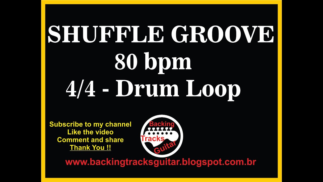 Shuffle Groove 80bpm DRUMS LOOP - YouTube