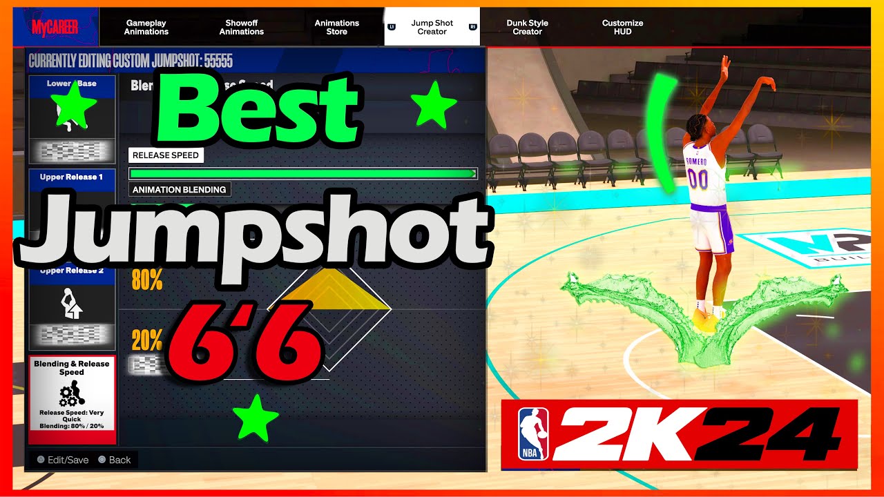 BEST JUMPSHOT FOR 6'6 BUILDS| LOW 3 POINT RATING IN NBA 2K24 - YouTube