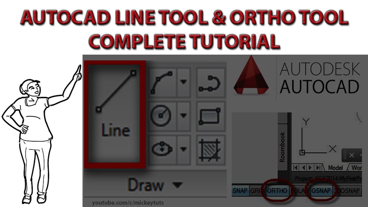 Autocad line command tool & Ortho tool tutorial - YouTube