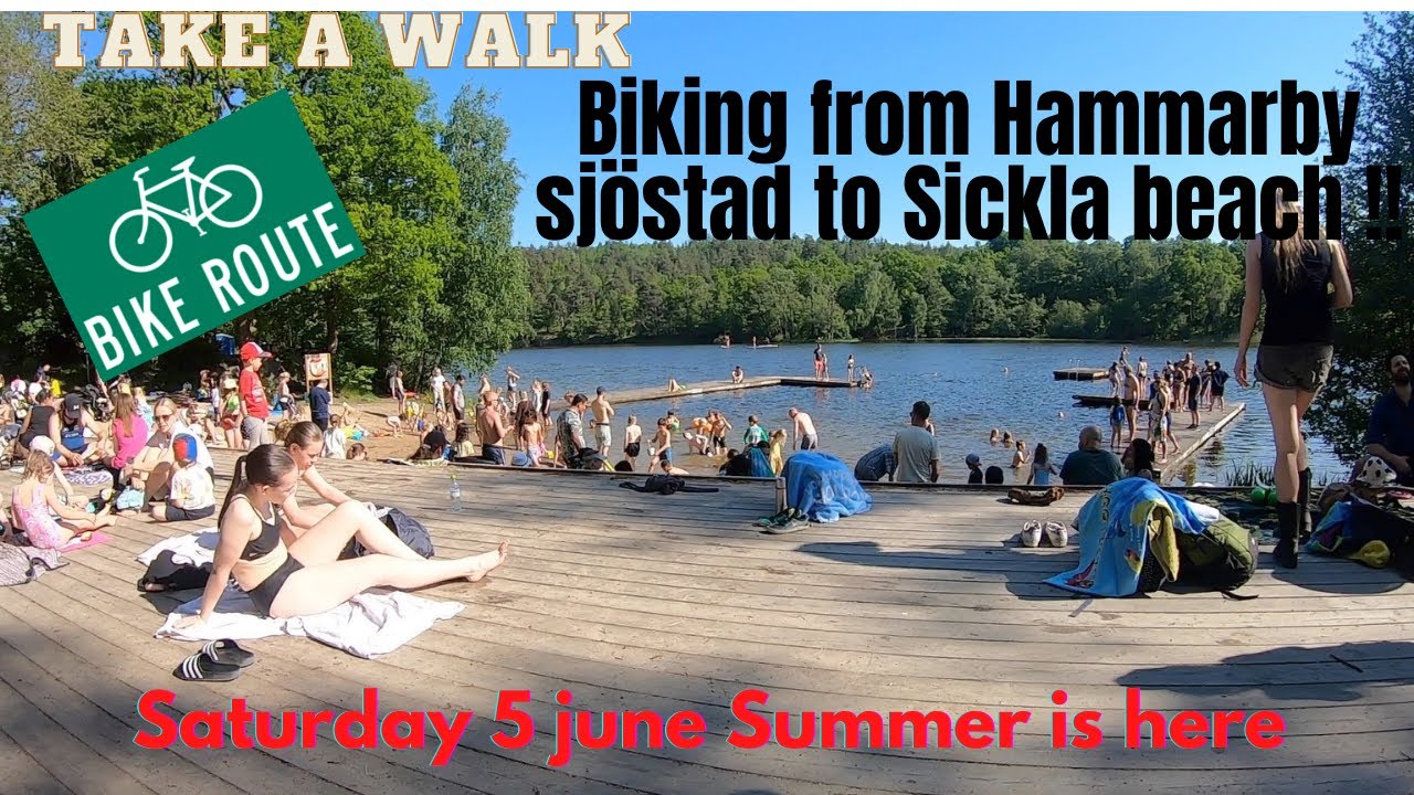 Hammarby sjöstad to Sickla beach in Stockholm Sweden. On my Samebike ...