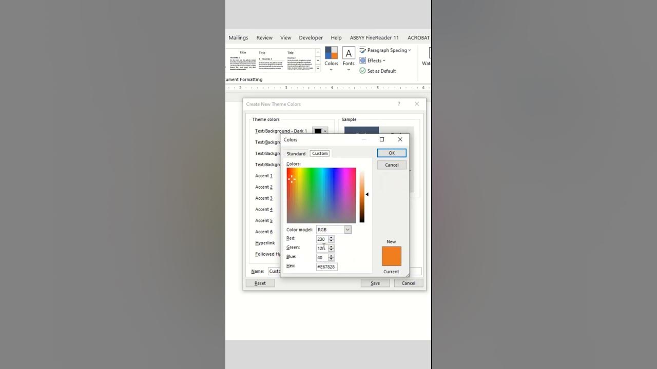 Setting Customized Brand Colors MS Word Color Palette #msword #branding ...