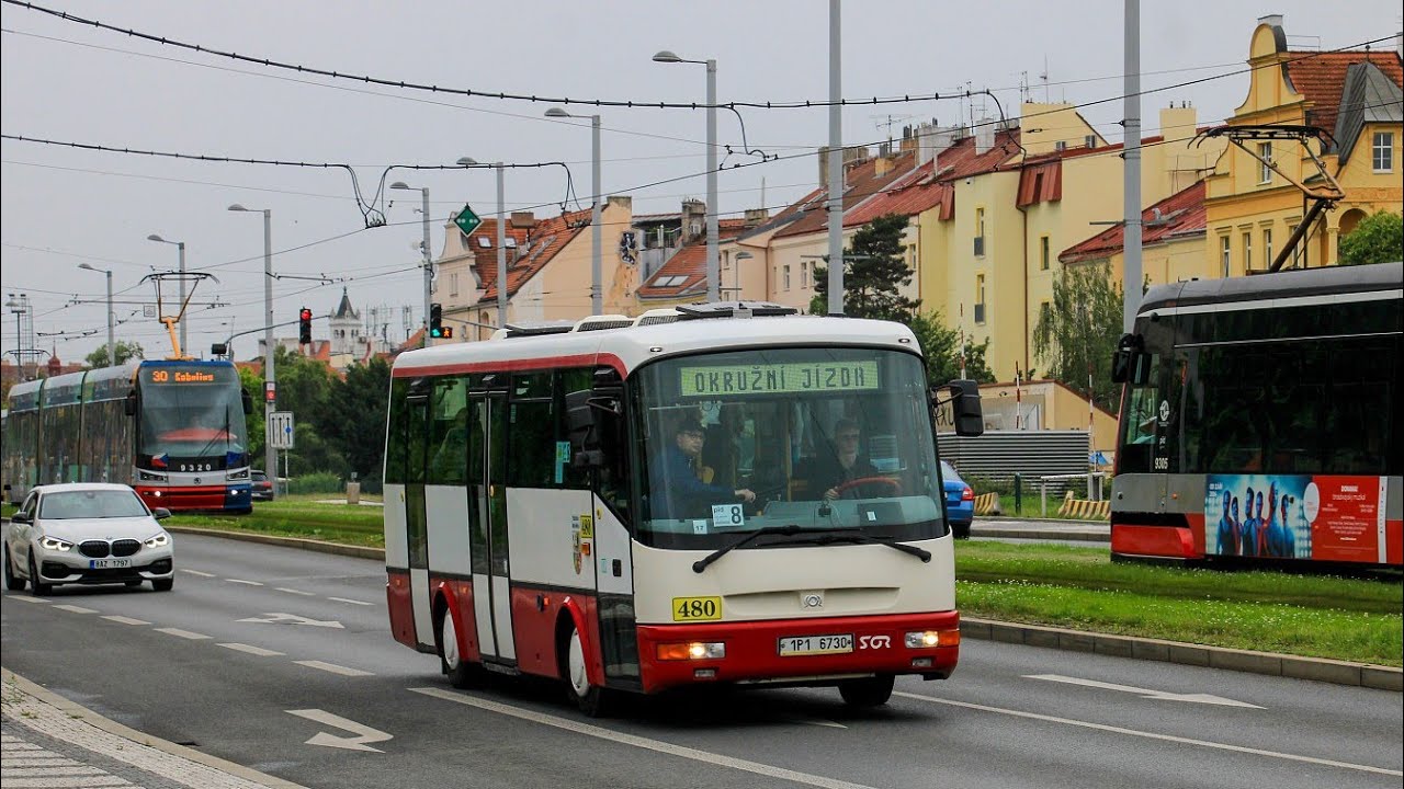 odjezd mini sorky s pozdravem troubením ze zastávky hradčanská - YouTube