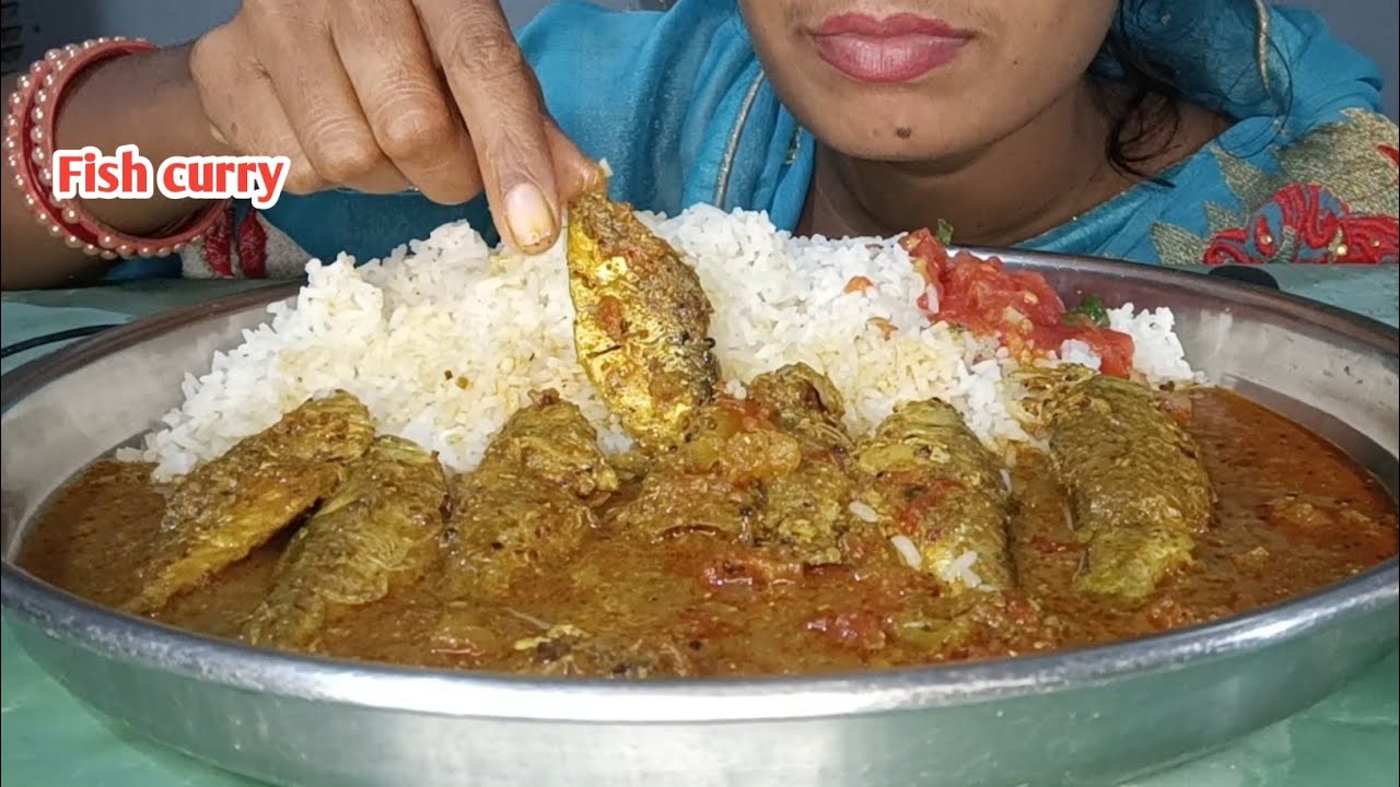 FISH CURRY EATING || ASMR EATING SHOW || - YouTube