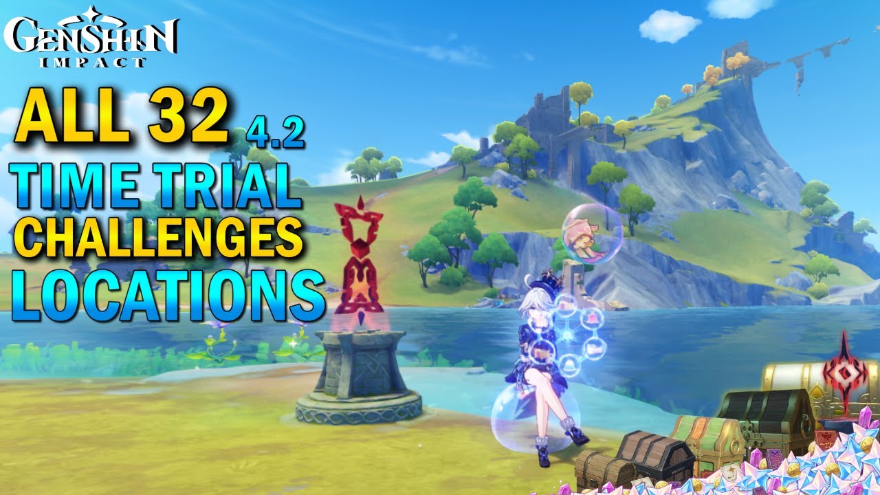 All 32 Time Trial Challenges | Fontaine | Genshin Impact 4.2 - YouTube