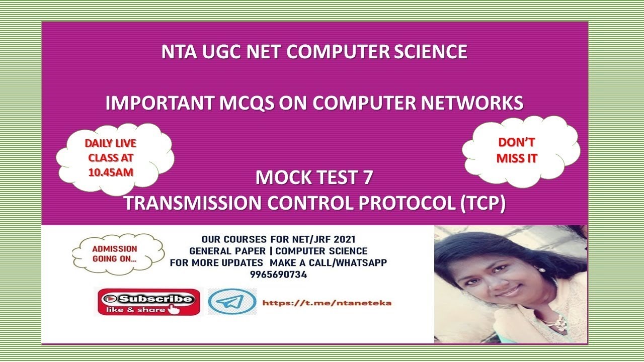 (Mock Test 7) NTA UGC NET Computer Science | Computer Networks MCQs ...