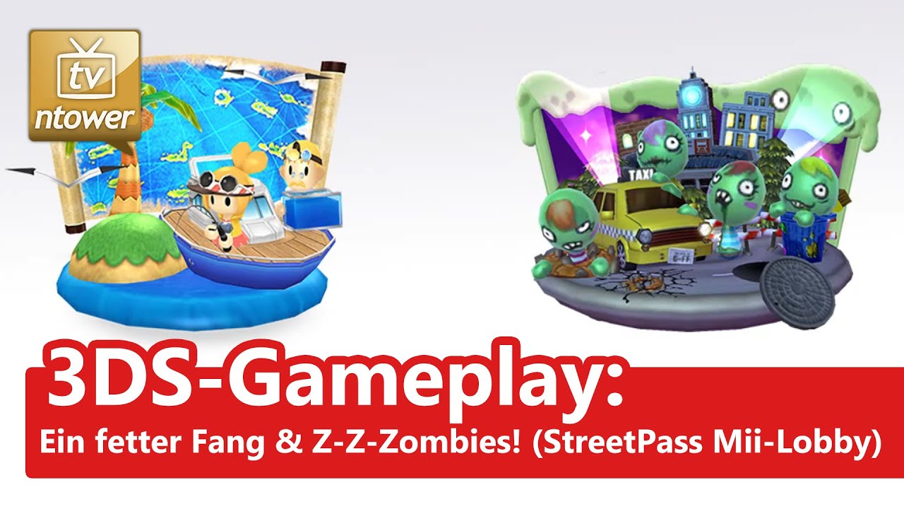 3DS-Gameplay: Ein fetter Fang & Z-Z-Zombies! (StreetPass Mii-Lobby ...
