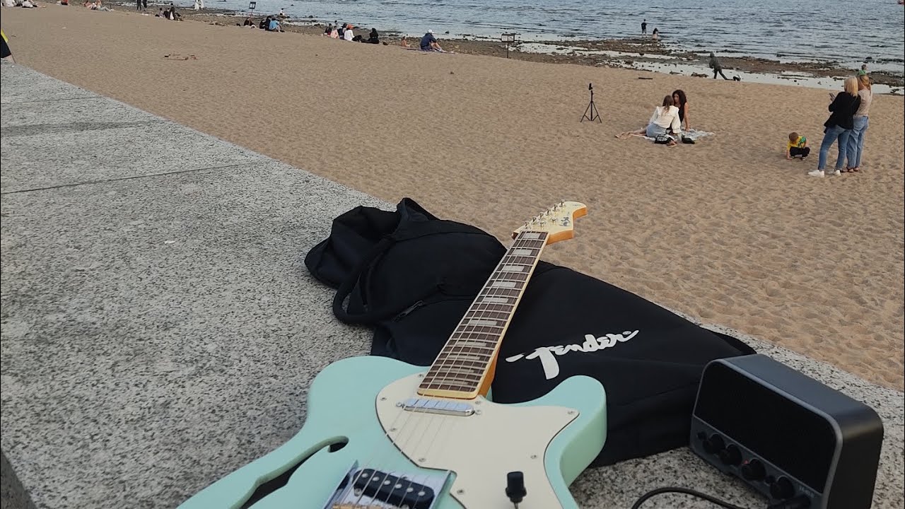 playing some emo stuff on the beach - YouTube